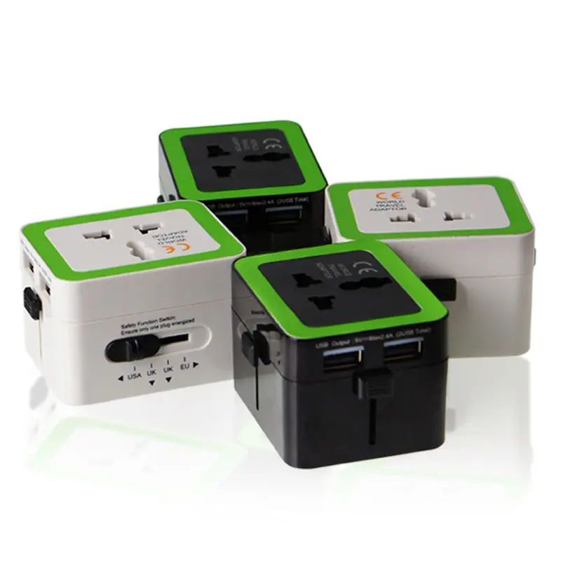 110v to 220v Universal World Travel USB Powercube AC Power Multi ...