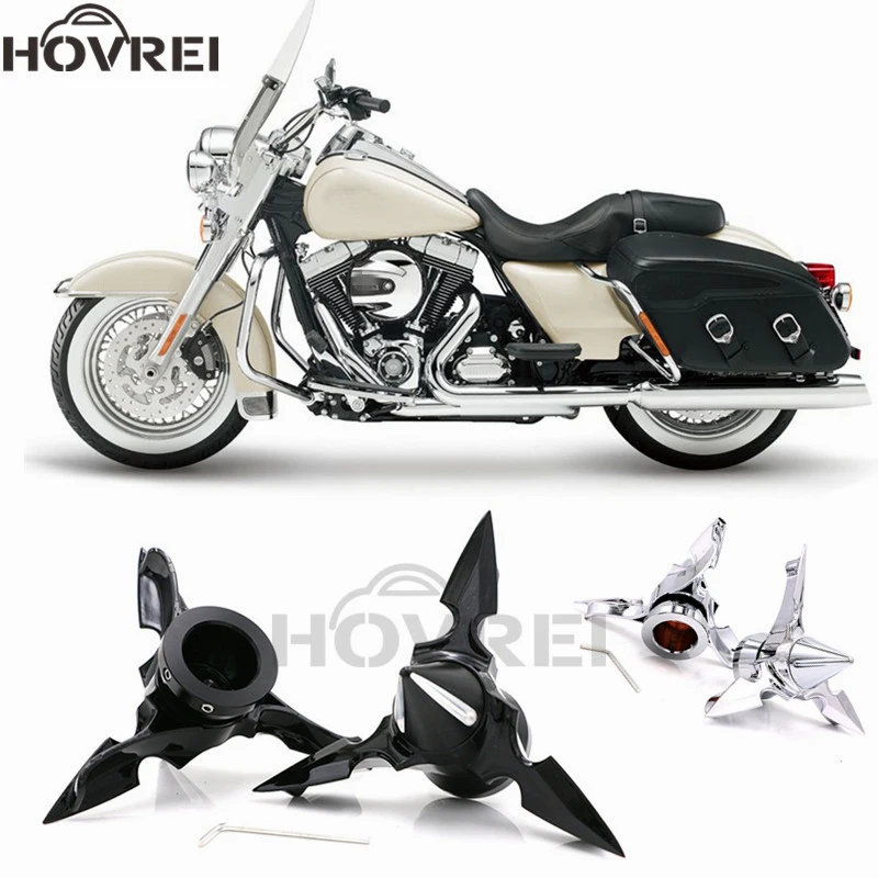 1pair Motorcycle Front Axle Spun Blade Pointed Spinning Axle Caps Cover ...