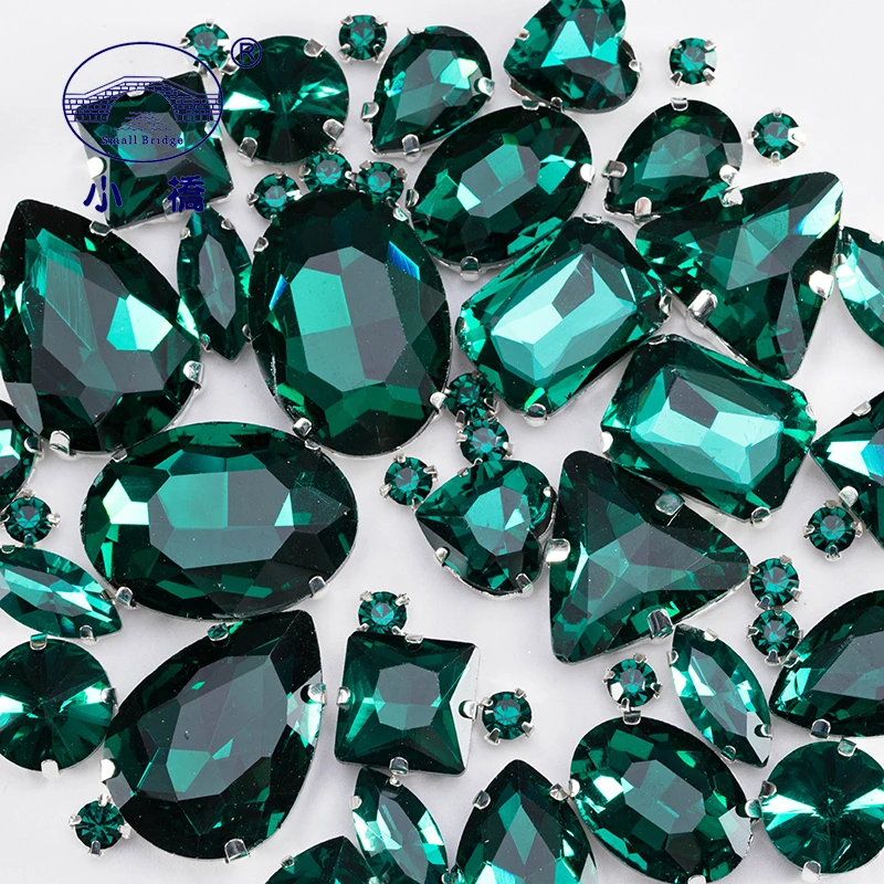 Emerald Green Glass Rhinestones For Clothing Loose Flatback Dress ...