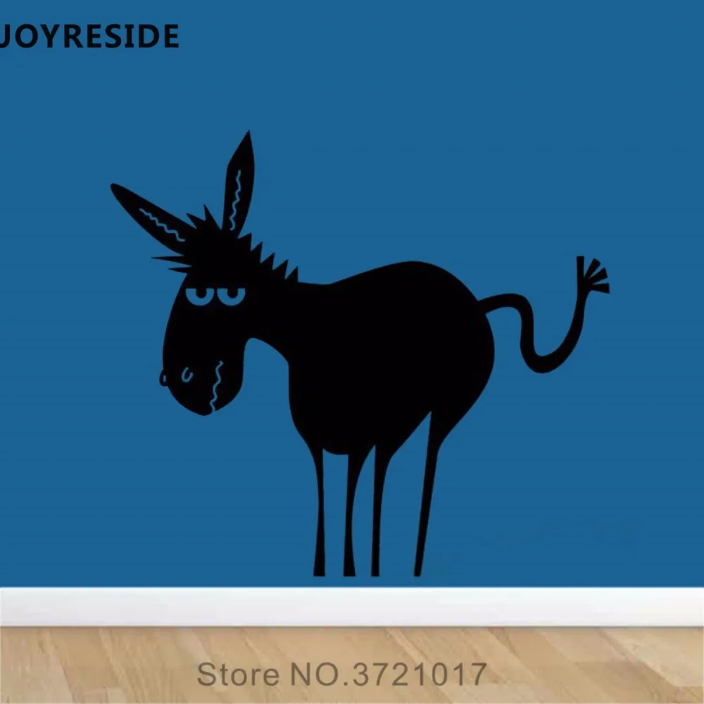 Joyreside Donkey Funny Wall Decal Cute Little Donkey Wall Sticker Vinyl ...