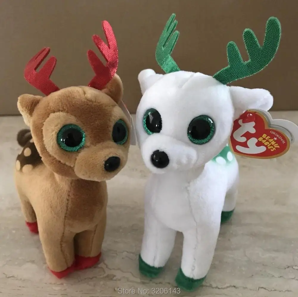 Ty Beanie Boos 6" 15cm Ty Beanie Baby Peppermint & Tinsel Christmas ...