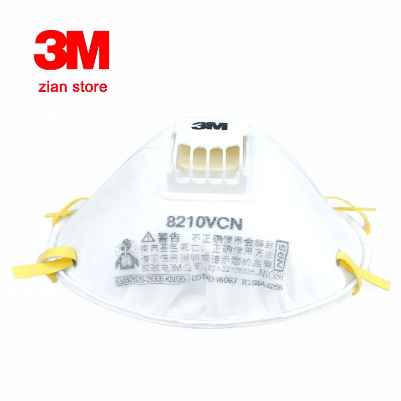 3M 8210V Respirator dust Mask Cool flow Valve Particles Mask PM2.5 N95 ...