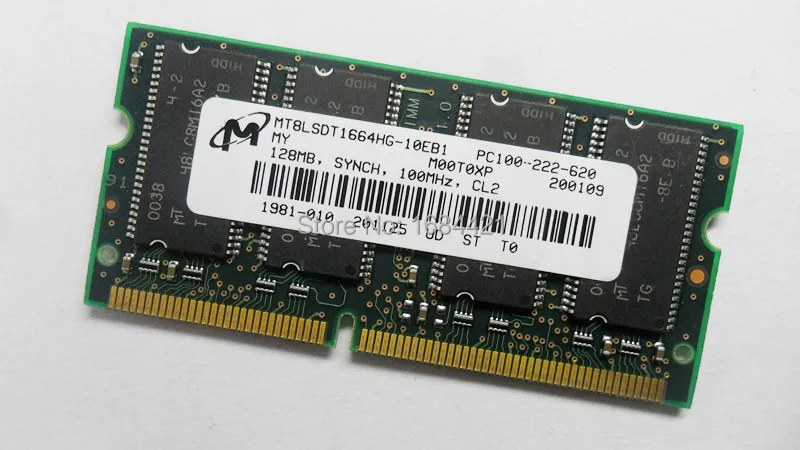 Para Micron SD 128 MB PC100 SDRAM memoria portátil 144 pin ram SODIMM ...