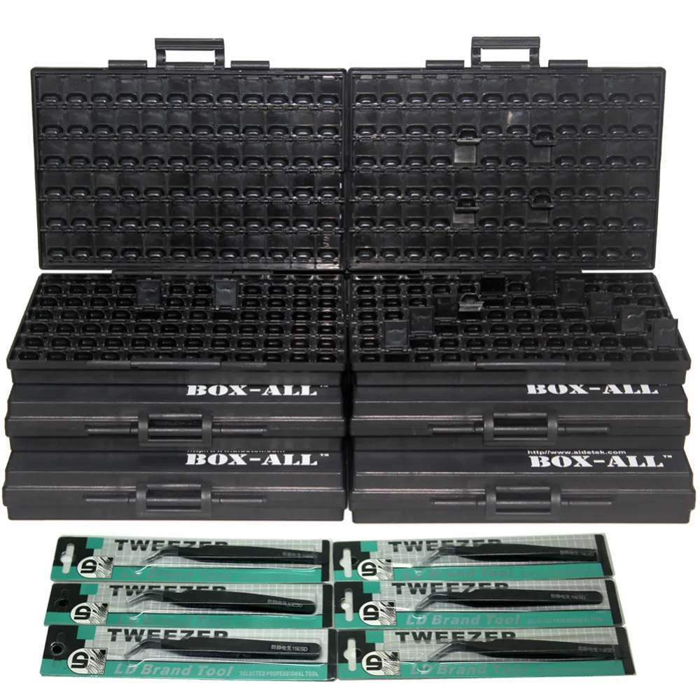 AideTek-ESD-Safe-SMD-storage-IC-Box-Organizer-W-144-Bins-Anti-statics ...