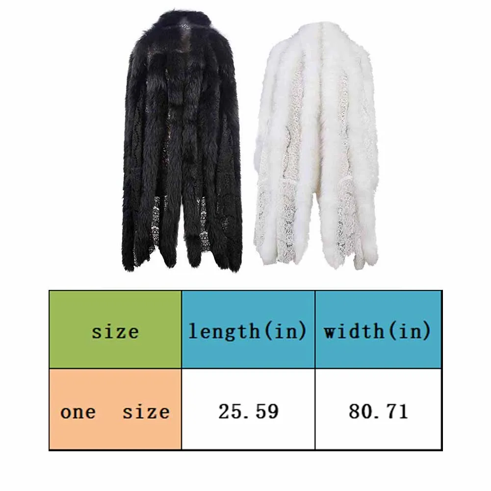 Lace Splice Fur Scarf Sexy Ladies Imitation Mink Fur Fox Fur Collar ...