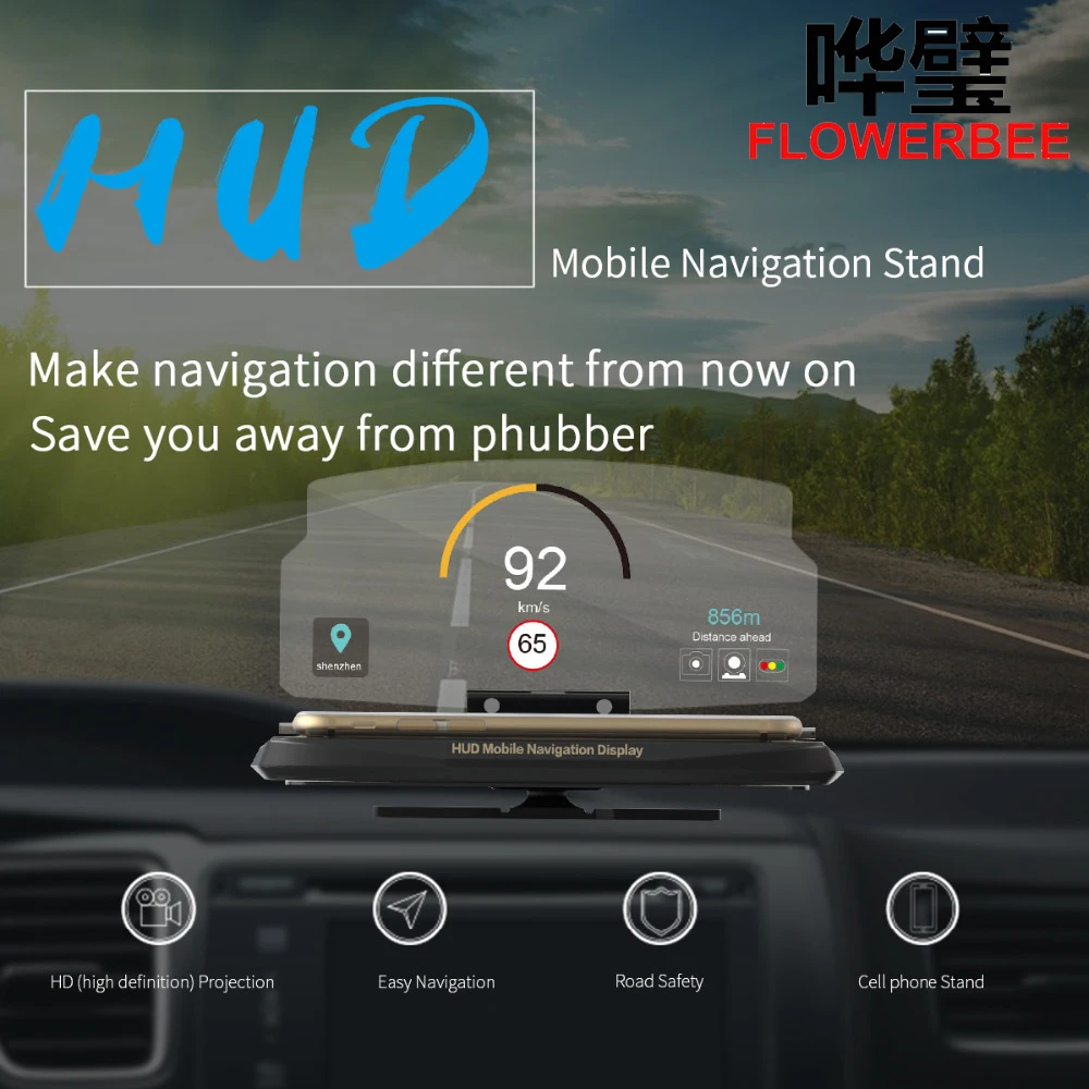 우주 네비게이션 브래킷 자동차 hud 스탠드 자동차 홀더 프로젝션 ipad 아이폰에 대한 삼성 화웨이 xiaomi|hud ...