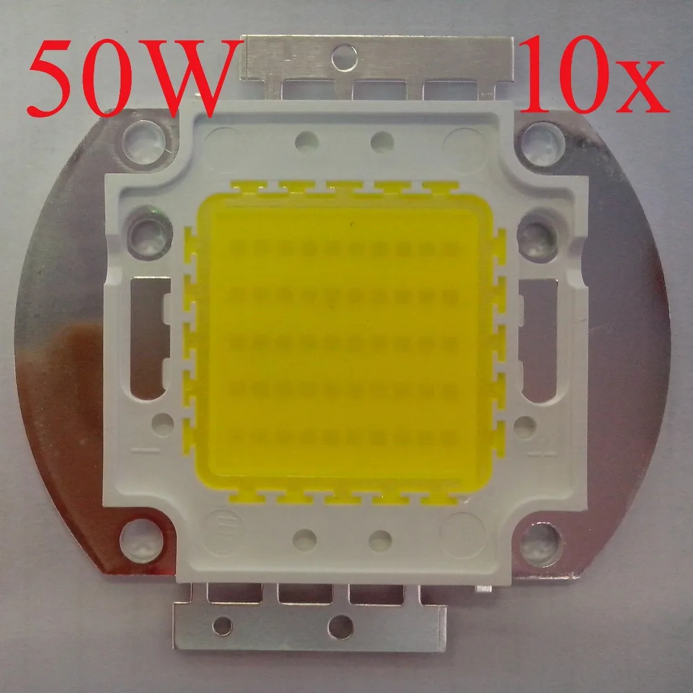 10pcs/lot 50W LED Chips 30mil 5000LM Cold White/Warm white/Blue for LED ...