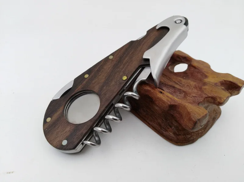 New 4 in 1 Cigar Cutter,Wine Opener Wooden stainless steel ...