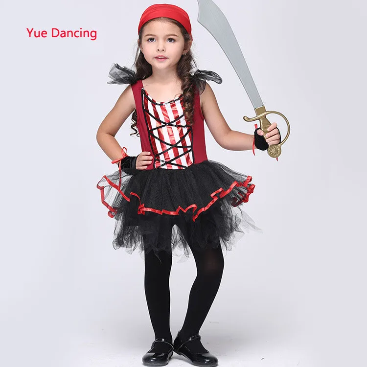 Halloween/Christmas Pirate Costumes Girls Party Cosplay Outfits For 3 ...