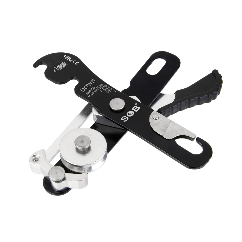 Outdoor Black Stop Descender Rappel Rock Climbing for 8mm 12mm Rope ...