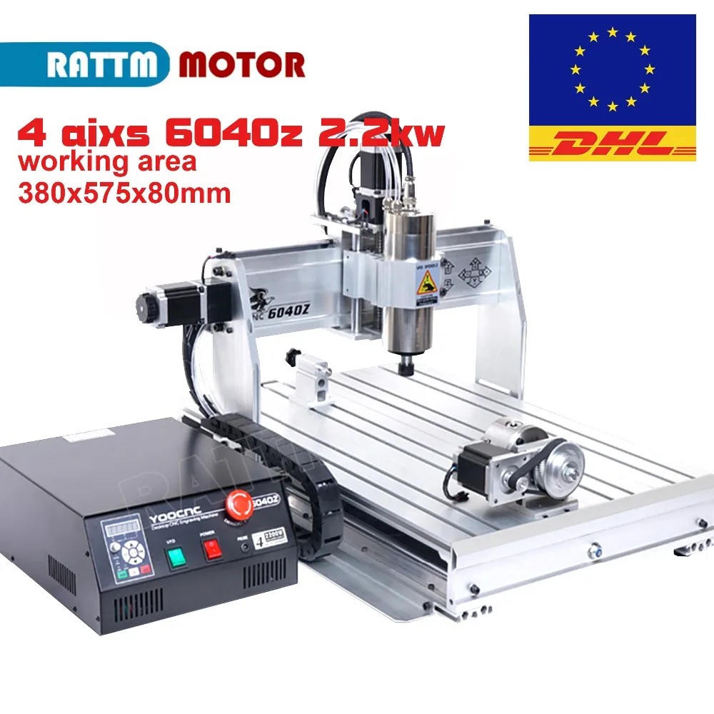 Hy6040diy 5 Axis 2200w Desktop Pcb Cnc Router Drilling