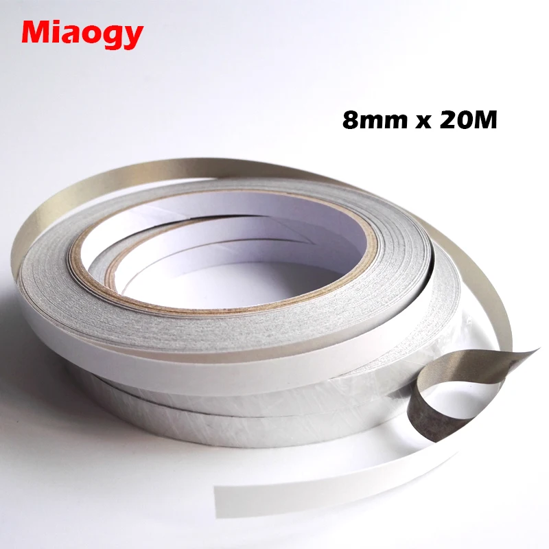 5 Rolls 8mmx20m Silver Conductive Cloth Tape For Pc Phone Lcd Cable Emi ...