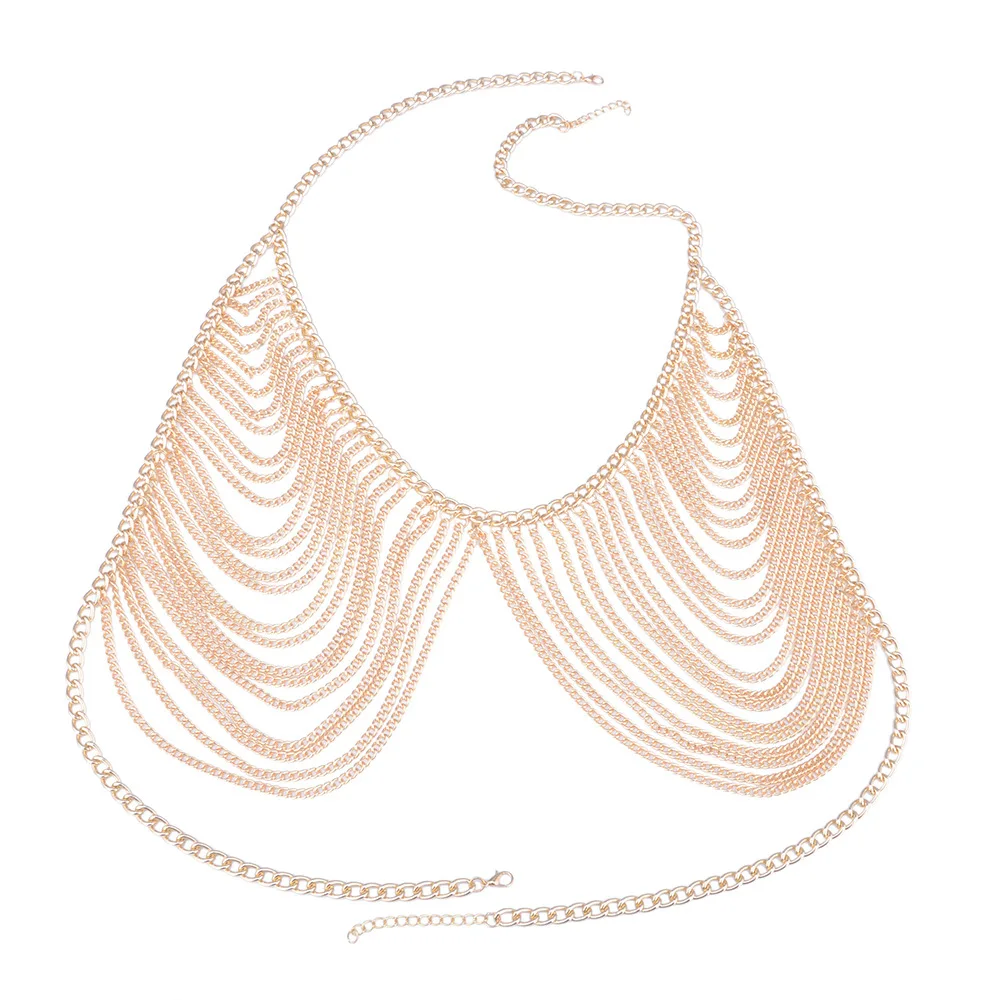 Sexy Body chain Bra Bikini Body Chain women Statement Metal bra chain ...