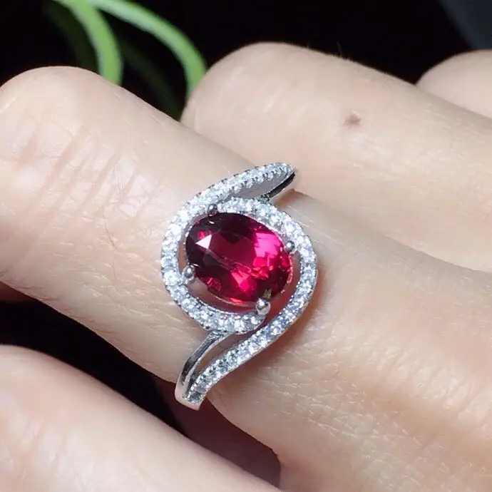 Natural Red topaz ring Free shipping Natural real blue topaz 925 ...