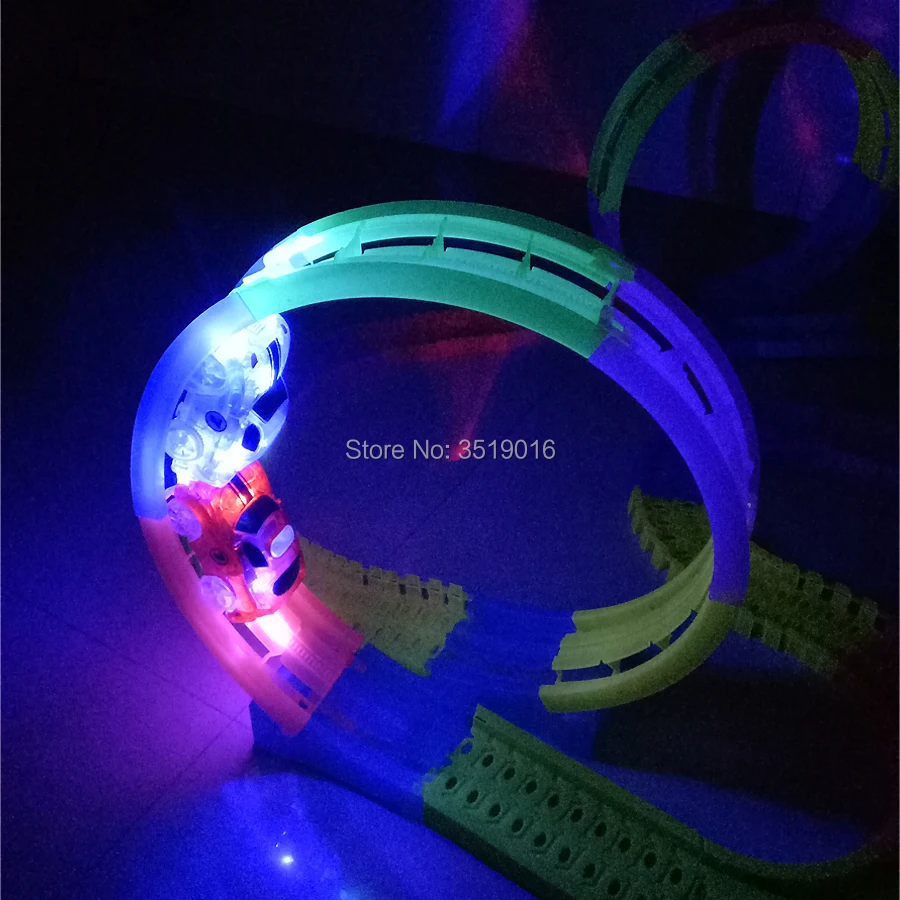 Glow in the Dark DIY Rail Magical Tracks 360 stunt Loop Flexible ...