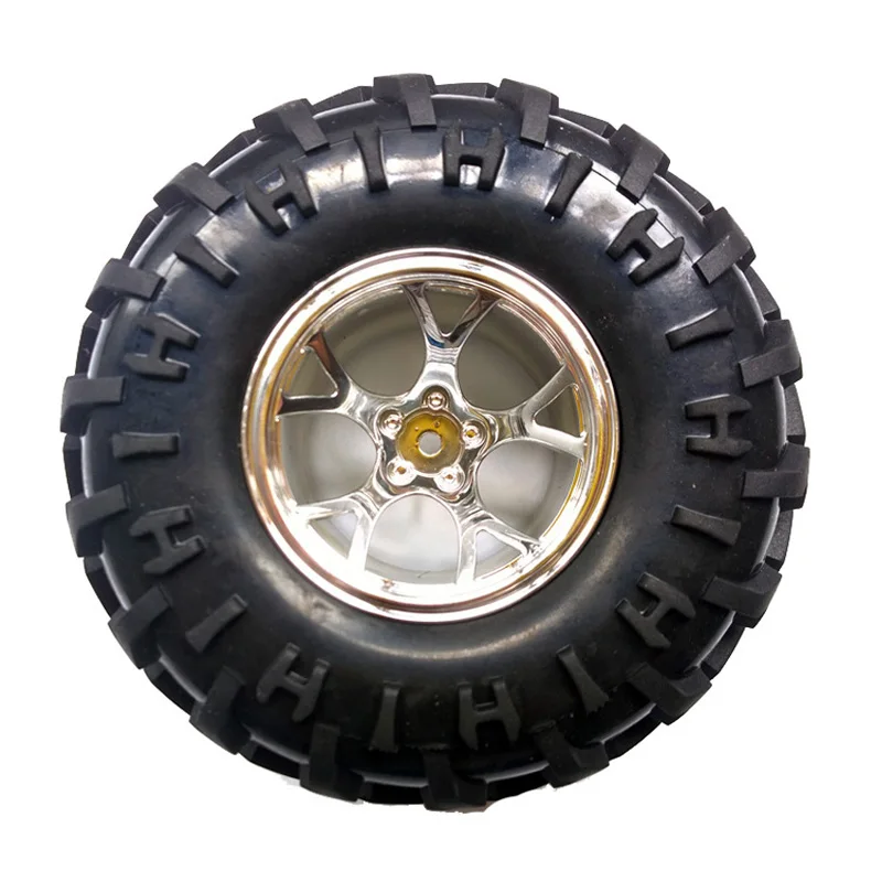 Big Off-road Wheels 130mm x 60mm with fine tread texture.