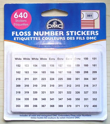 Amishop-Cross-Stitch-Number-Stickers-640-Stickers-Bland-Stickers-DMC ...