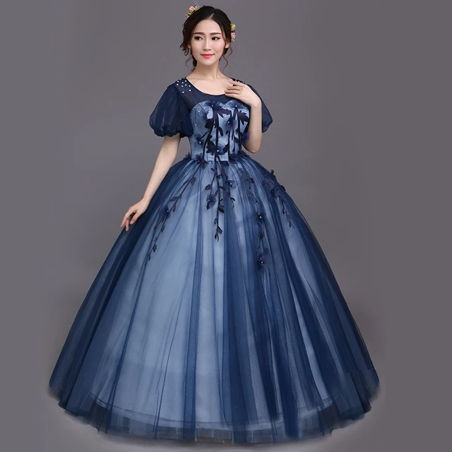 Blue Medieval Princess Dresses