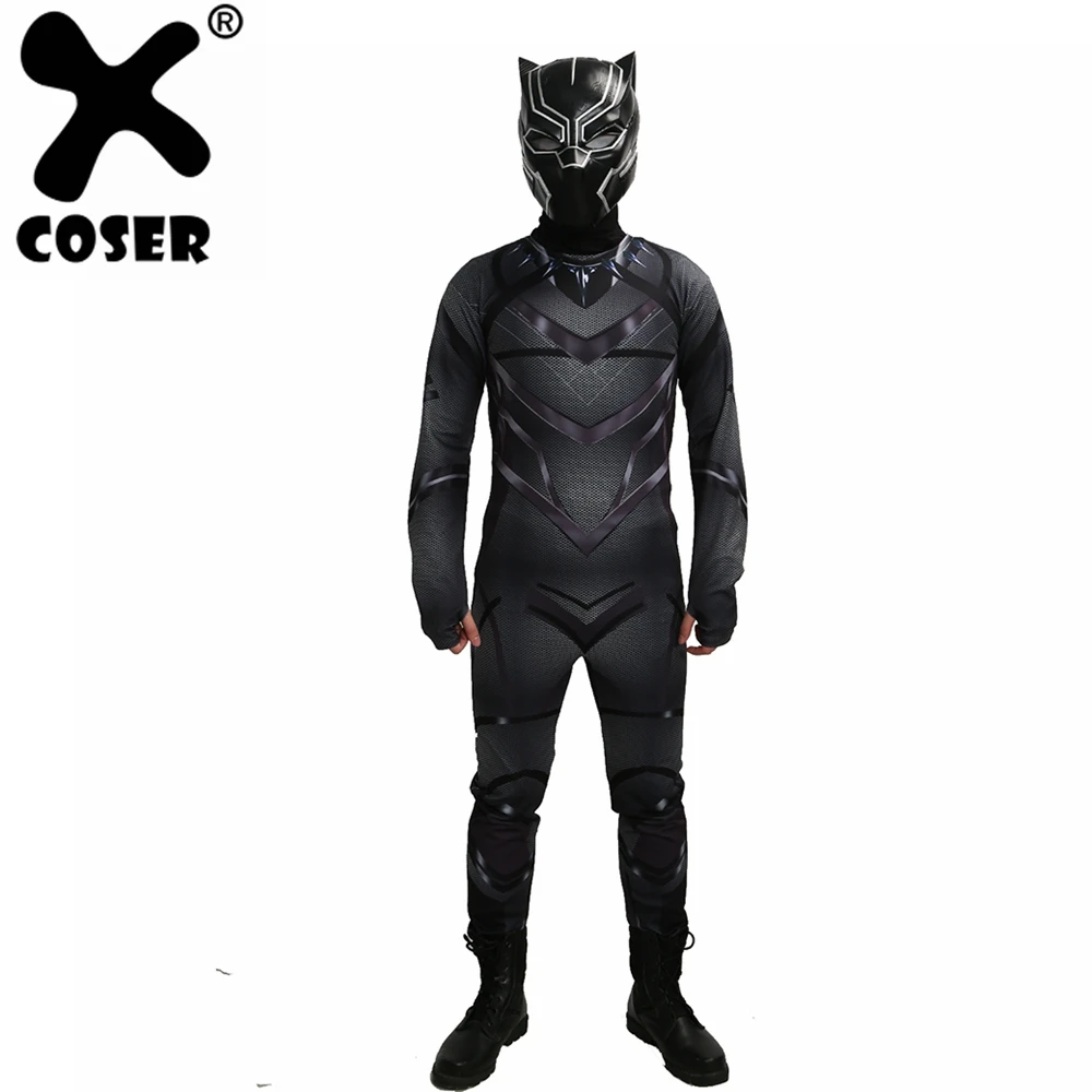 XCOSER Captain America: Civil War Black Panther Costume Halloween ...