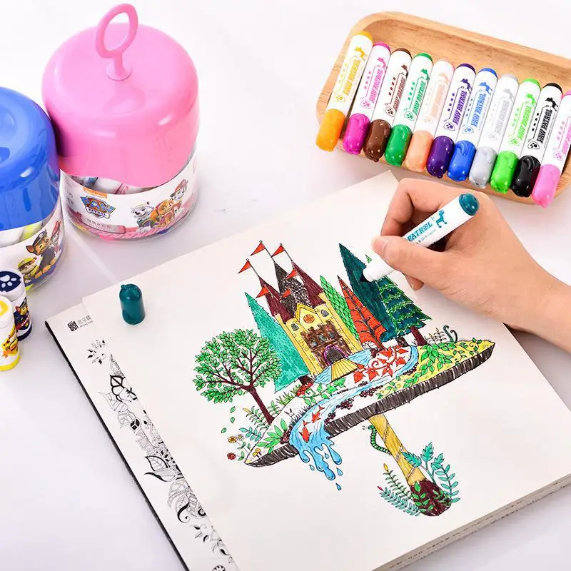 Cartoon Water color Pens Non toxic Washable 12 Colors School Chancery ...