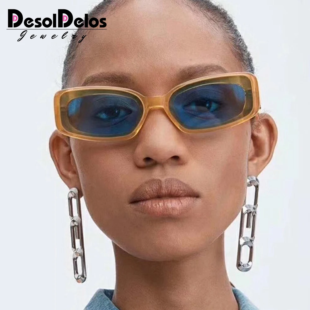 Мода маленький апельсин прямоугольные солнцезащитные очки Для женщин 90 ...