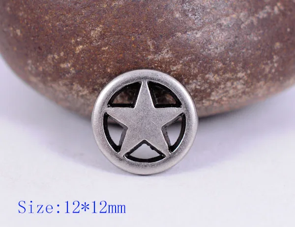50X Retro Silver Punk Metal Round Side Star Fasteners Rivets Spike ...