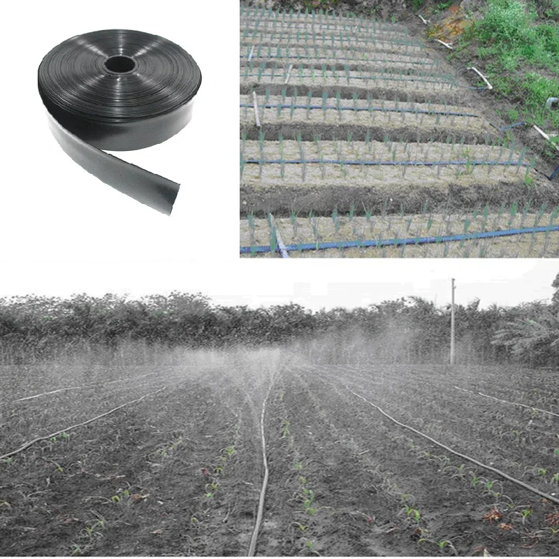 50/100/200 Meters Roll Watering System Flat Drip Line Garden Soft Drip ...