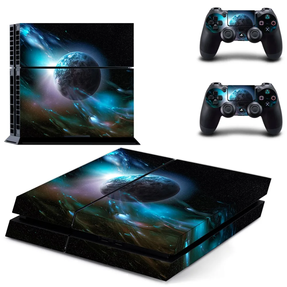Starry Sky Planet Skin Sticker for Sony Playstation 4 PS4 + 2 ...