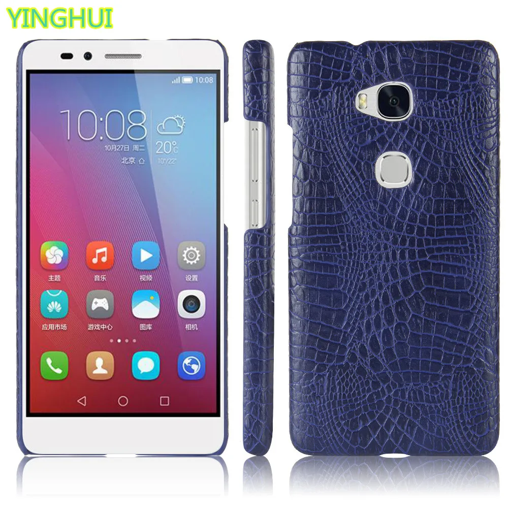 For Huawei Honor 5X phone bag case Luxury Crocodile Skin PU leather ...