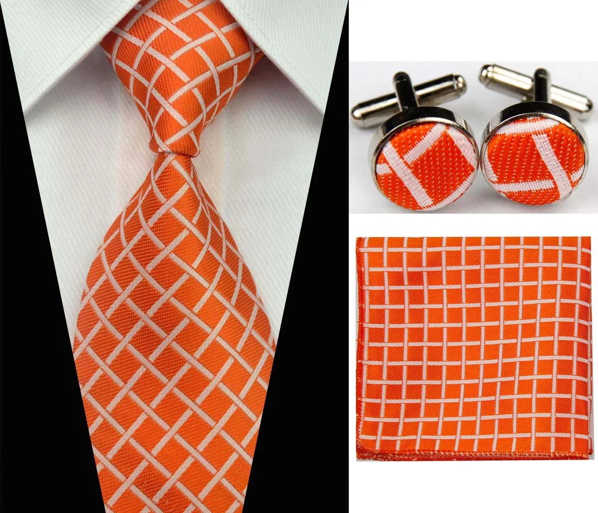 Mens Accessories Tie for Men Geometric Pattern Business Silk Ties Set ...