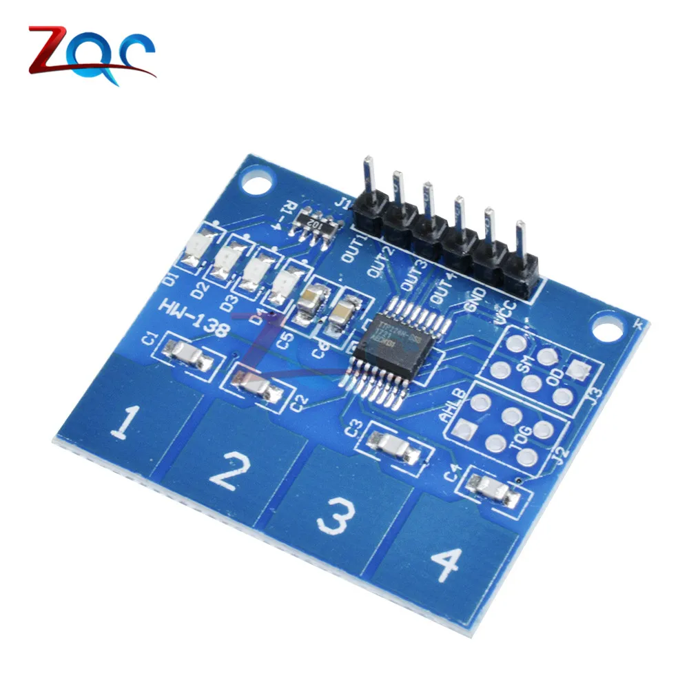 TTP224 4 channel Switch Touch Sensor Digital Touch Capacitive Module ...