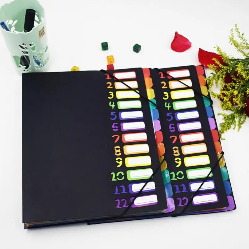 New 12 Into Multi-Page File Folder A4 PP Holder Storage Bag Plastic ...