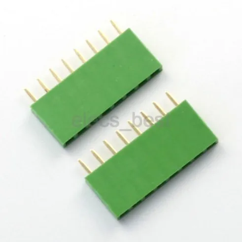Green 8Pin 1*8 Single Row Female pin Header 2.54mm Socket Connector for ...