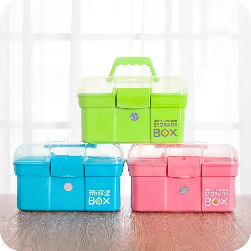 Plastic Multipurpose Medicine Box Stationery Jewelry Box Case Household ...