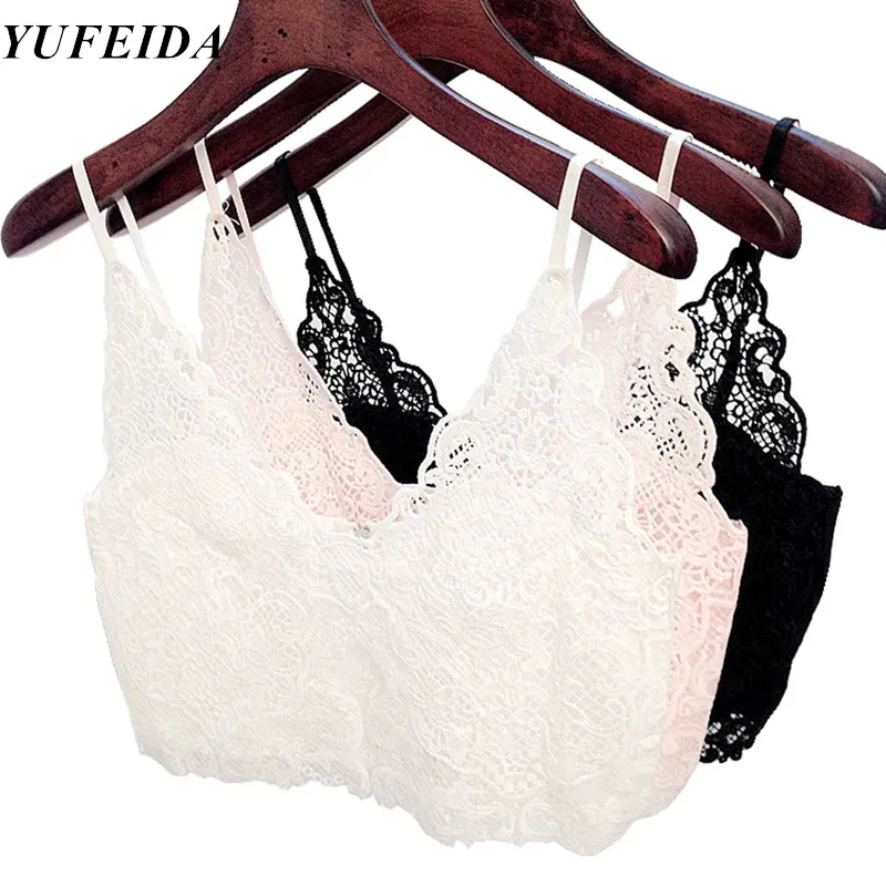 Fly Bra Lace Tanks Top Bralettes Lady V Neck Vest Bustier Bralet Crop