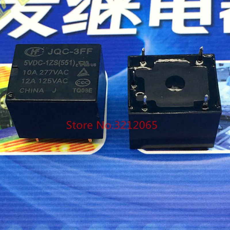 Relais de puissance 5 broches, d'origine, nouveau, HF3FF JQC 3FF 5VDC 1ZS JQC 3FF 9VDC 1ZS JQC ...