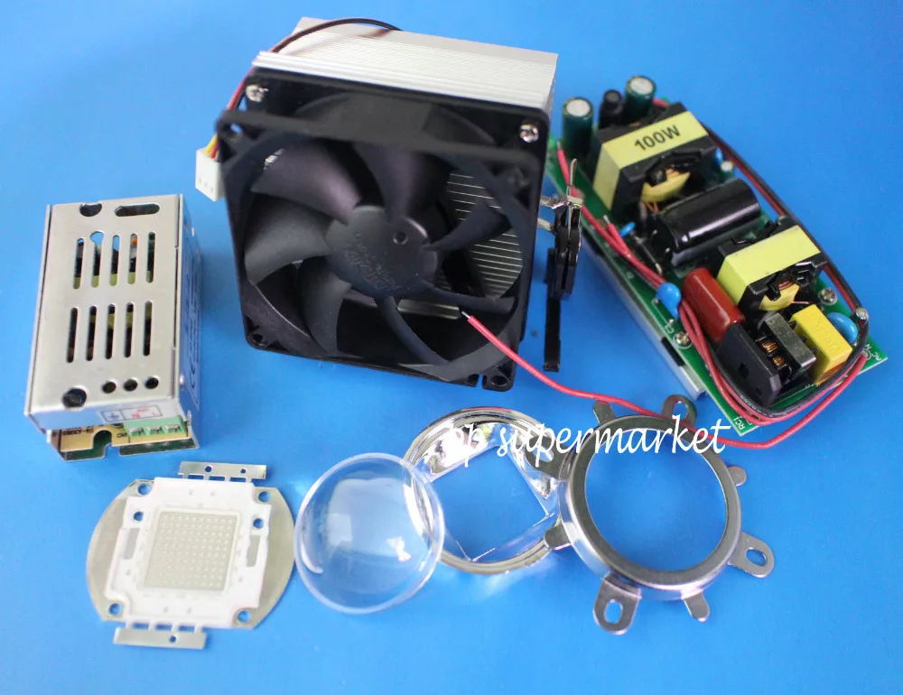 100w-UV-395nm-led-100W-LED-driver-heatsink-Lens-with-Reflector ...