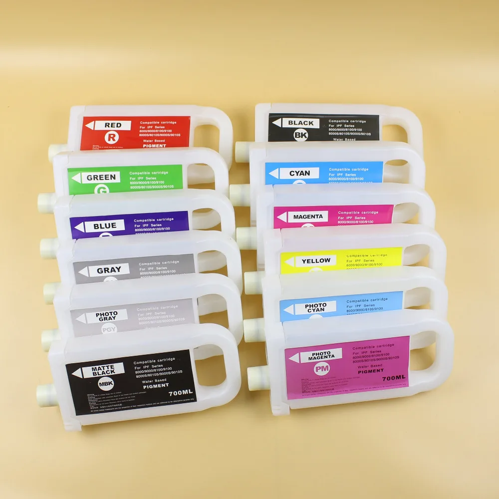 Fast Shipping !!! 12pcs/lot 700ml Empty Refillable Ink Cartridge With ...