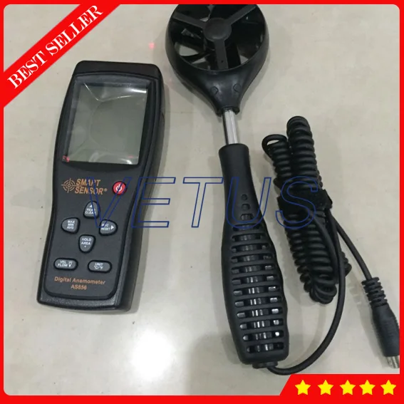 AS856 Digital wind speed measuring device with Digital anemometer wind ...