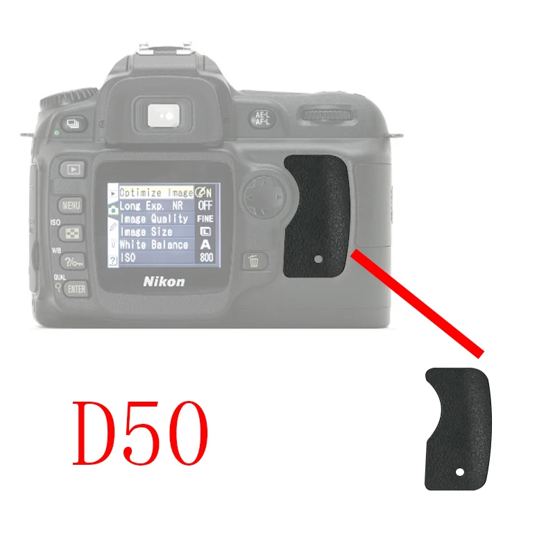 1-10pcs For Nikon D50 The Thumb Rubber Back Cover Rubber Dslr Camera ...