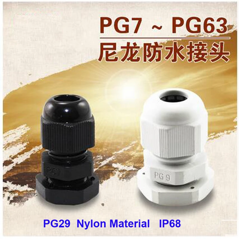 10pcs / lot Top Quality PG Type IP68 Grey Nylon Material Waterproof ...