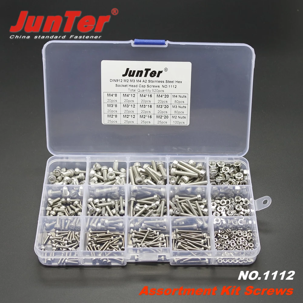 Nut & Bolt Assortment Sets 520PCS Stainless Steel Metric Pan Head ...