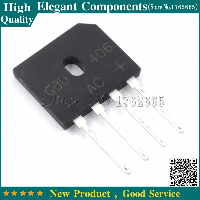 5PCS 4A 600V diode bridge rectifier GBU406|rectifier bridge|rectifier ...