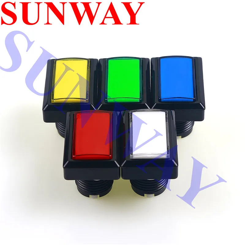 5PCS Rectangular LED Illuminated Push Button 50*33mm Rectangle Arcade LED Lighted Push Buttons ...