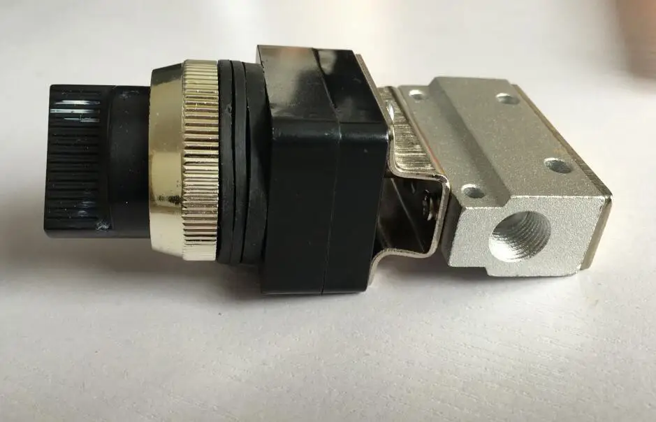 2 Way 2 Position 1/8" Thread Push Button Switch Pneumatic Mechanical ...