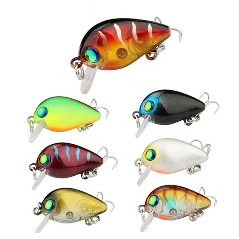 7 Pieces Mini Crankbait 3cm 1.9g Top Water Hard Lure Wobbler Fishing ...