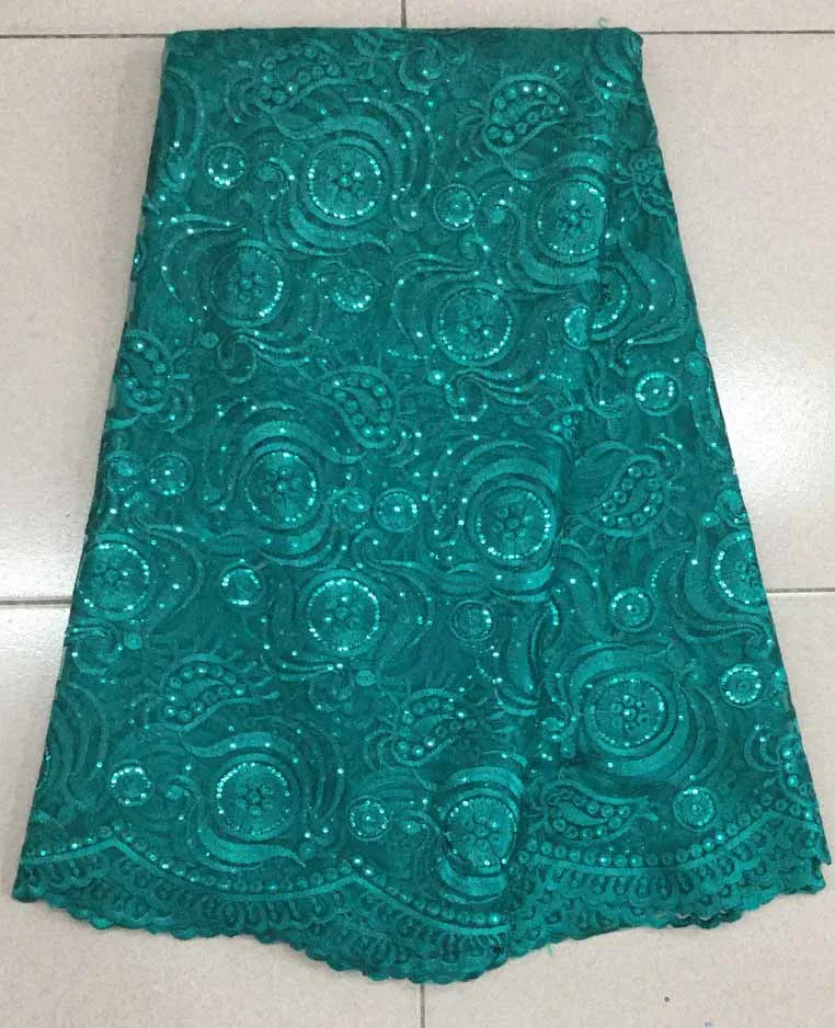 2018 High Quality Teal Color Nigerian Lace Fabrics for Wedding African ...