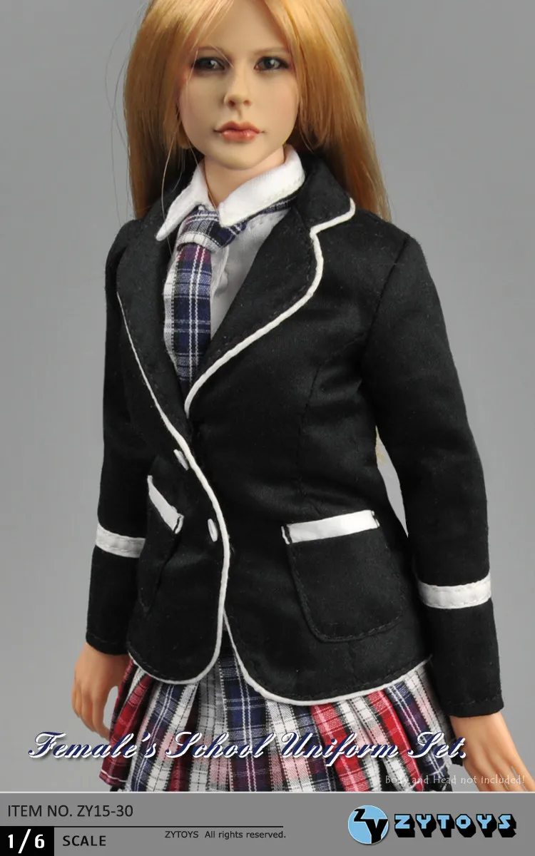 ZYTOYS ZY15-30 1/6 Scale Black School Uniform Set Female Students Suit ...