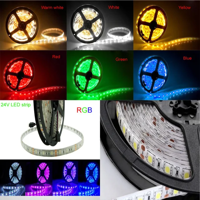 24v Led Strip Waterproof No Waterproof 5m/lot Fiexible Led Lights Smd ...
