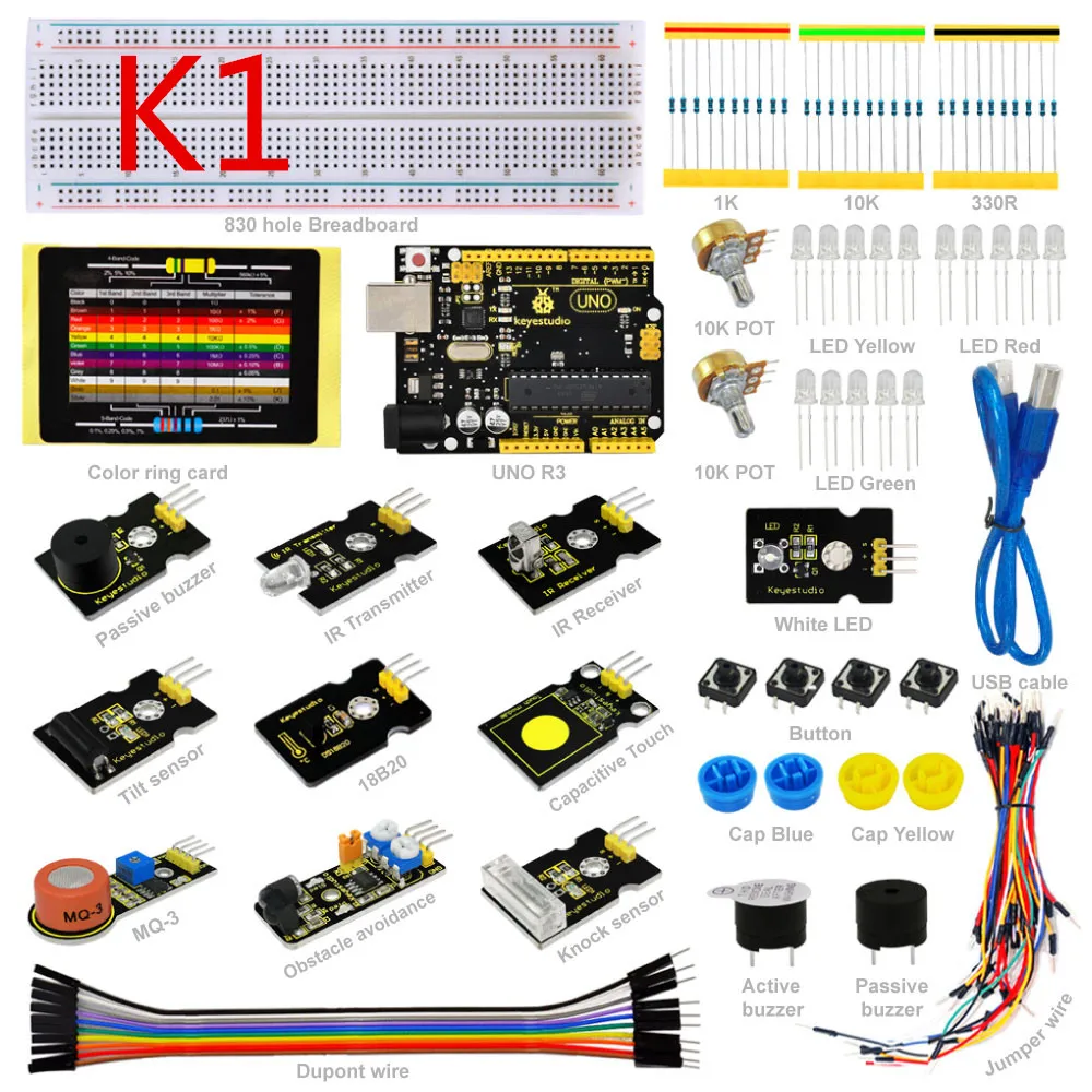 Keyestudio Sensor Starter Kit- K1-K2-K3 -K4 For Arduino Education ...
